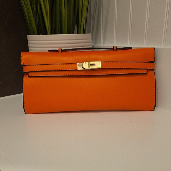 Bags | Orange Womens Clutch Bag | Poshmark